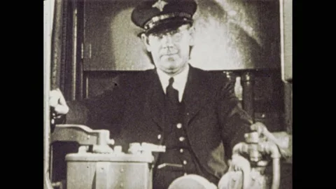 1940s: Man driving train. Tracking shots... | Stock Video | Pond5