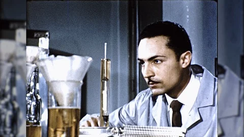 1940s Man Scientist Inventor Research Di... | Stock Video | Pond5