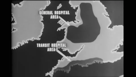 1940s: Map of England. Military base. Te... | Stock Video | Pond5