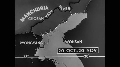 1940s: Map of Pyongyang and Wonsan and M... | Stock Video | Pond5