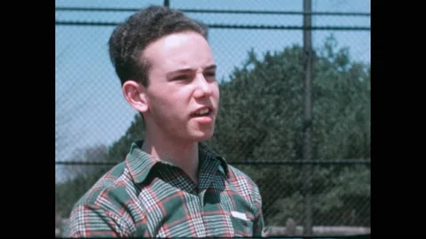 1940s: Person holds up film slate. Boy l... | Stock Video | Pond5