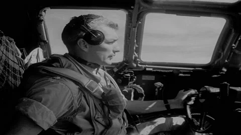 1940s: Pilot in cockpit of plane. Pilot ... | Stock Video | Pond5
