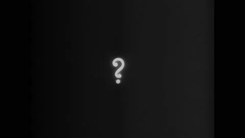 1940s: Question mark. Atomic blast. Mu... | Stock Video | Pond5