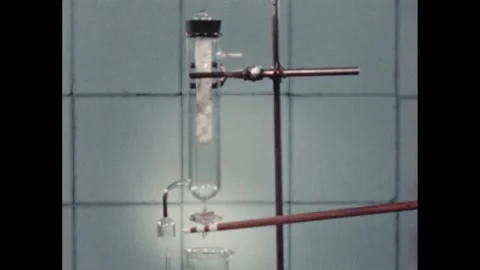 1940s: Science experiment with glass tub... | Stock Video | Pond5