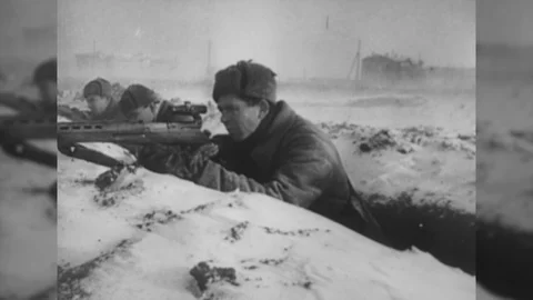 1940s Soviet Soldier Russian Defense Bat... | Stock Video | Pond5