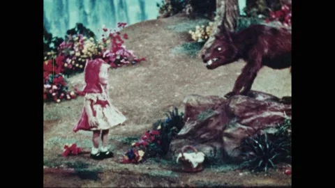 1940s: Stop-motion puppet animation- Wol... | Stock Video | Pond5