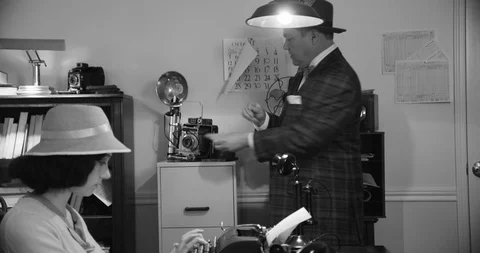 1940S Reporter Stock Footage ~ Royalty Free Stock Videos | Pond5