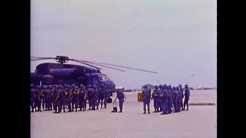 1940s - USAF pilots board helicopters. | Stock Video | Pond5