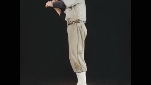 1940s: View of baseball player's legs, s... | Stock Video | Pond5