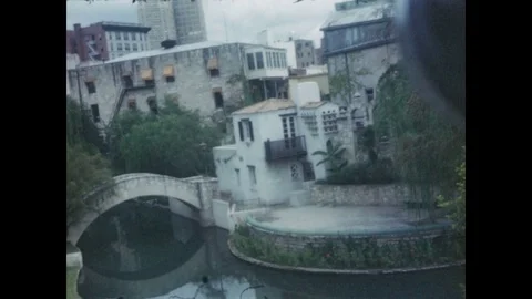 1940s: View of buildings across river. V... | Stock Video | Pond5