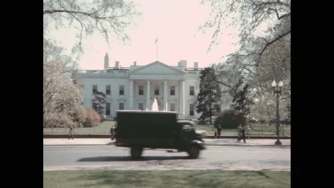 1940s: Washington, D.C. mall. White Hous... | Stock Video | Pond5