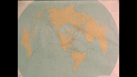 1940s: World map. Clapperboard. Man in r... | Stock Video | Pond5