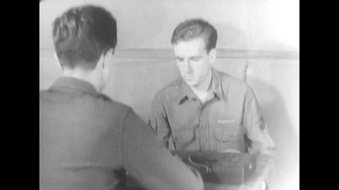 1940s, A WWII soldiers PTSD symptoms imp... | Stock Video | Pond5