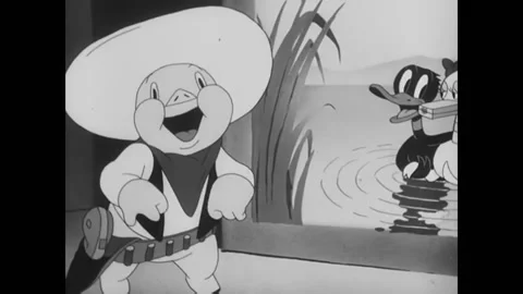 1941 - In this animated film, Porky Pig ... | Stock Video | Pond5