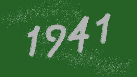 1941 year overlays appearing on green sc... | Stock Video | Pond5