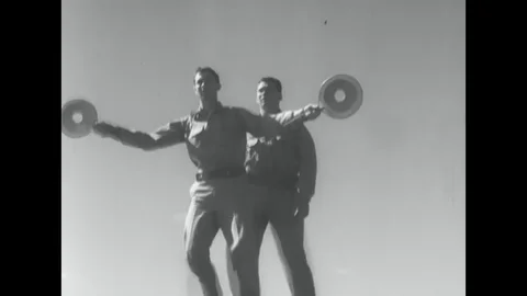 1942 - An LSO works on the flight deck o... | Stock Video | Pond5