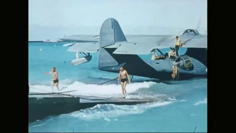 1942 - Midway - US Consolidated PBY Cata... | Stock Video | Pond5