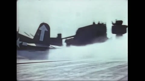 1942 Pacific War - plane Takeoff on US a... | Stock Video | Pond5