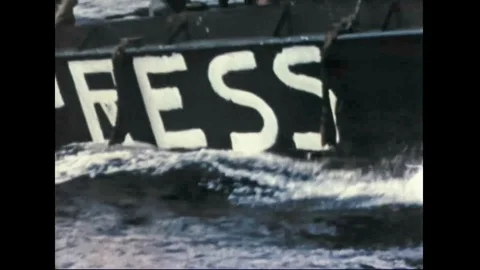 1942 Pacific War - US Navy landing craft... | Stock Video | Pond5