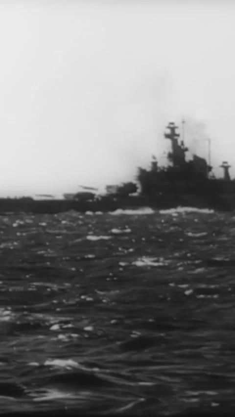 1942 - The US Navy's biggest battleship ... | Stock Video | Pond5
