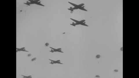 1944 - 9th Air Force paratroopers collec... | Stock Video | Pond5