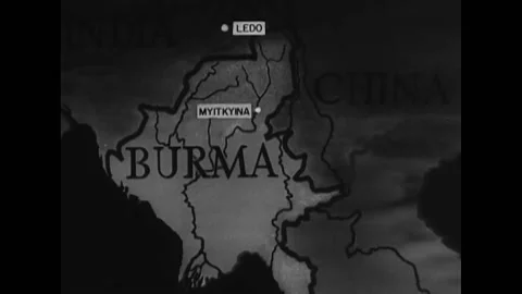1944 - Animated map of Burma-Ledo roads ... | Stock Video | Pond5