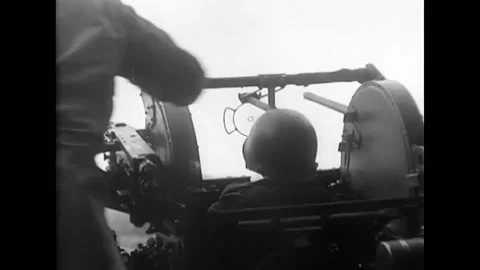 1944 - Crew loads and fires 50 cal multi... | Stock Video | Pond5