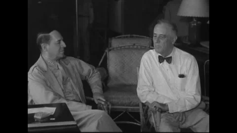1944 - FDR talks to General MacArthur wh... | Stock Video | Pond5