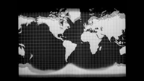 1944 - Maps are redrawn into globes to b... | Stock Video | Pond5