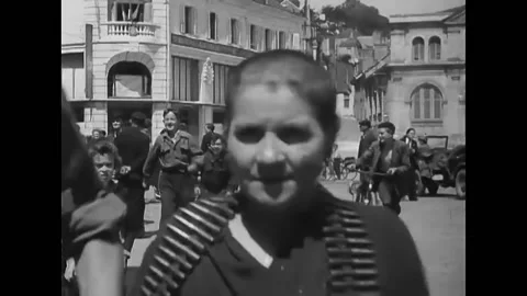 1944 - A rescued French woman collaborat... | Stock Video | Pond5