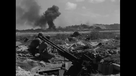 1944 - US Marines fight off enemy planes... | Stock Video | Pond5