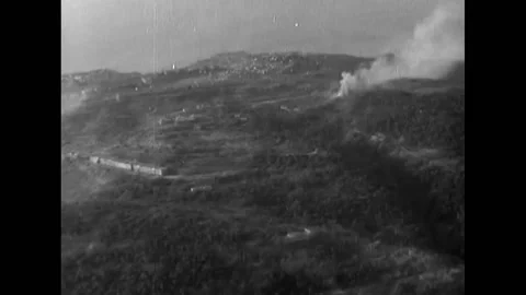 1945 - Aerial view of Corregidor as it b... | Stock Video | Pond5