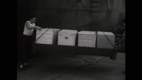 1945 - Crates labeled Human Blood are tr... | Stock Video | Pond5