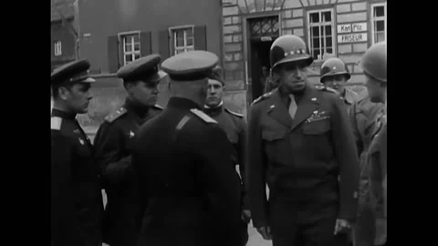 1945 - Generals Bradley and Konev and th... | Stock Video | Pond5