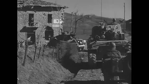 1945 - German soldiers surrender near a ... | Stock Video | Pond5