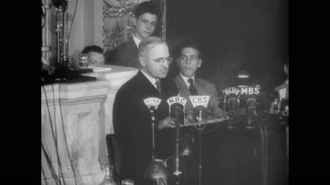 1945 - In his first speech to Congress a... | Stock Video | Pond5