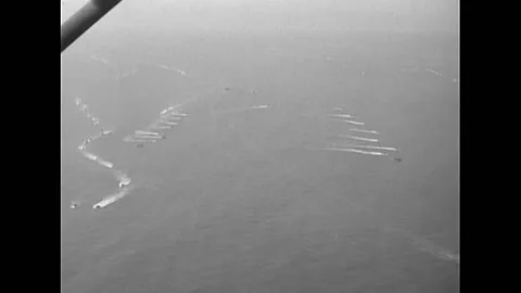 1945 - Navy exercises with small vessels... | Stock Video | Pond5