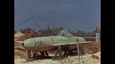1945 Okinawa Views of a Baka Bomber Figh... | Stock Video | Pond5