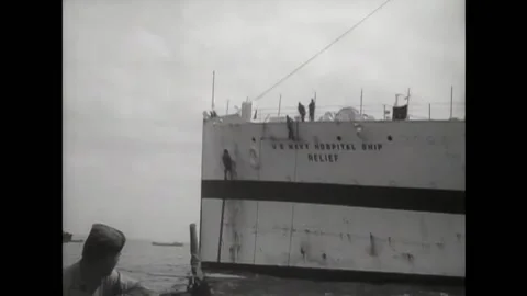 1945 - Shots of the US Navy ship at Okin... | Stock Video | Pond5