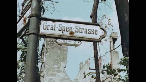 1945 - Street signs in war-torn Berlin w... | Stock Video | Pond5