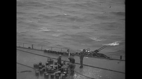 1945 - A wounded Navy pilot is carried a... | Stock Video | Pond5