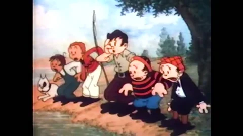 1946 - In this animated film, a boy wres... | Stock Video | Pond5