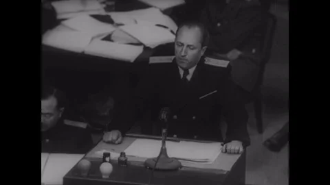 1946 - Soviet prosecutor Roman Rudenko c... | Stock Video | Pond5