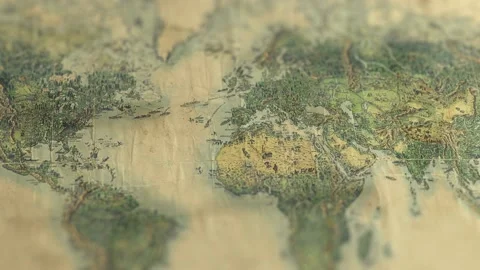 1947 Map of the World On Paper Map | Stock Video | Pond5