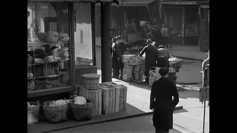 1948 - Chinese corner store in Chinatown... | Stock Video | Pond5