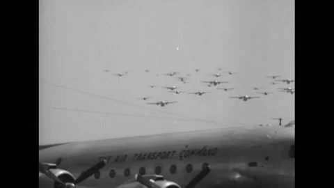 1948 - Fighter planes in flight in Fort ... | Stock Video | Pond5