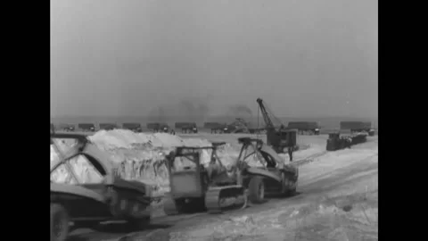 1948 - US Army engineers build a new air... | Stock Video | Pond5