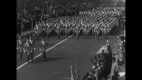 1949 - During the last Army Parade in Ne... | Stock Video | Pond5