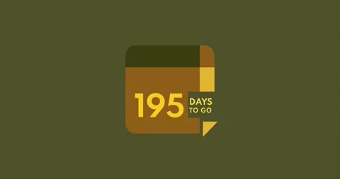 195 days to go calendar icon, countdown ... | Stock Video | Pond5