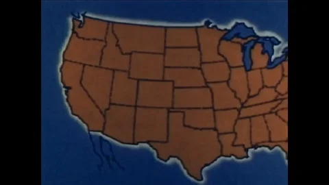 1950 - An animated map shows Chicago, Ro... | Stock Video | Pond5